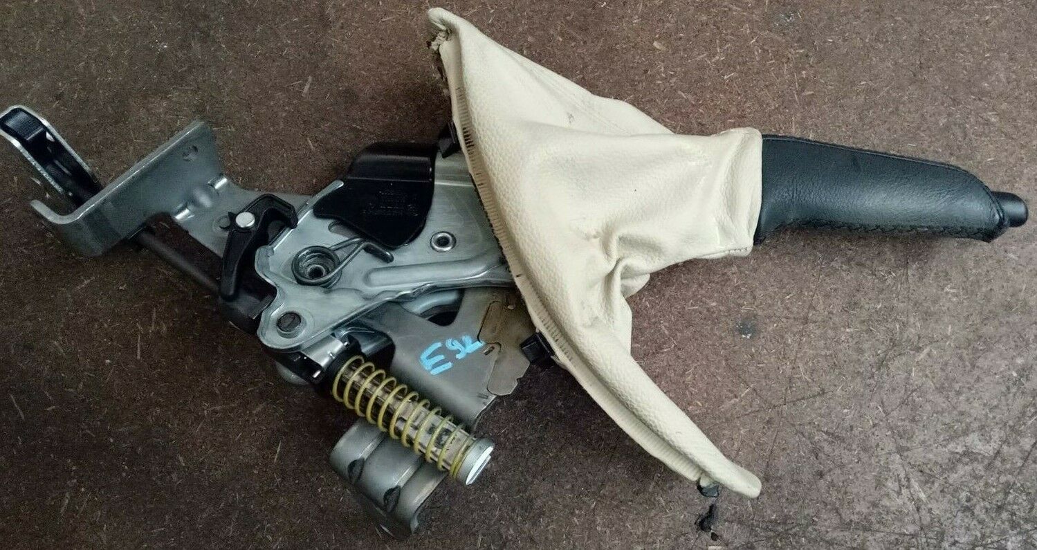 BMW E92 323i COUPE 2007 HANDBRAKE HAND BRAKE LEVER TAN LEATHER BOOT OEM ...