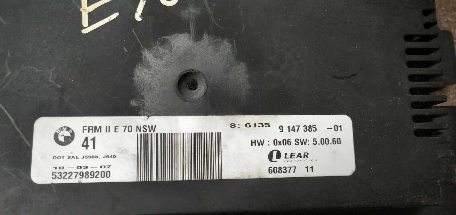 BMW E70 X5 ECU FOOTWELL ICM LIGHT CONTROL MODULE 6135 9147385-01 FRM II ...