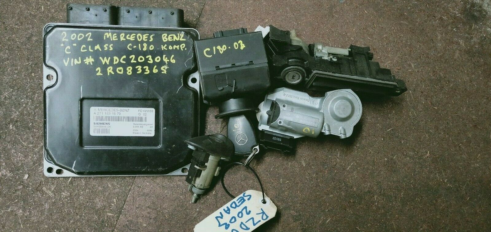 MERCEDES BENZ W203 C200 2002 MODEL IGNITION KEY ECU BARREL LOCK SET ...