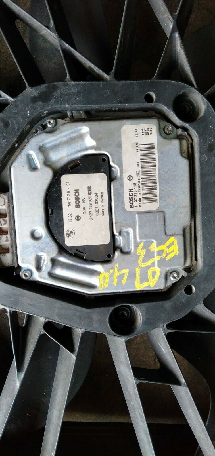 BMW X5 E53 A/C CONDENSER COOLING RADIATOR FAN 4.4 V8 MOTOR ASSEMBLY ...