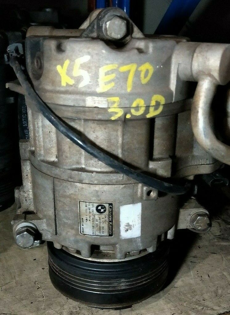 BMW E70 X5 2009 A/C COMPRESSOR M57 3.0D TURBO DIESEL 6452-9121762-03 03 ...