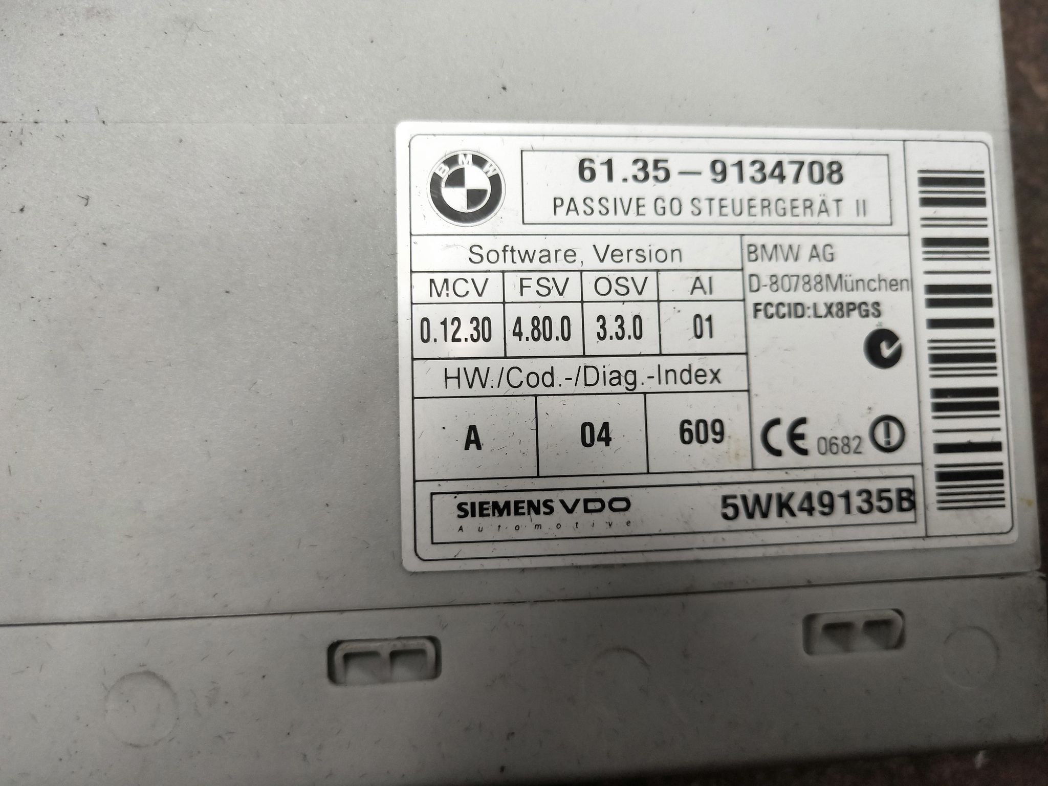 BMW E90 320D 3-SERIES ECU MODULE/KIT PASSIVE GO CONTROL MODULE 61.35 ...