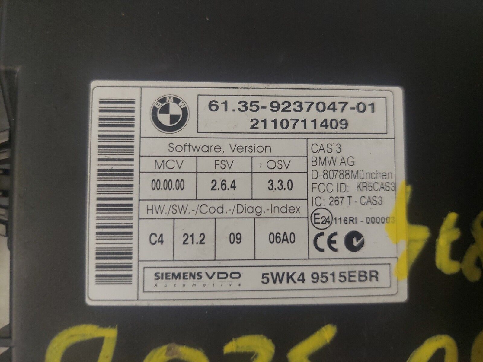 BMW E90 320d 2011 LCI ECU KIT N47 DDE 8512047 BOSCH CAS BOX 9237047 ...