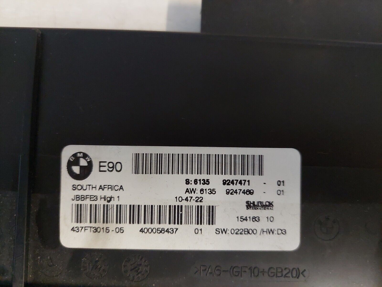 BMW E90 MODEL ECU JUNCTION BOX BODY CONTROL MODULE 6135 9247471-01 ...