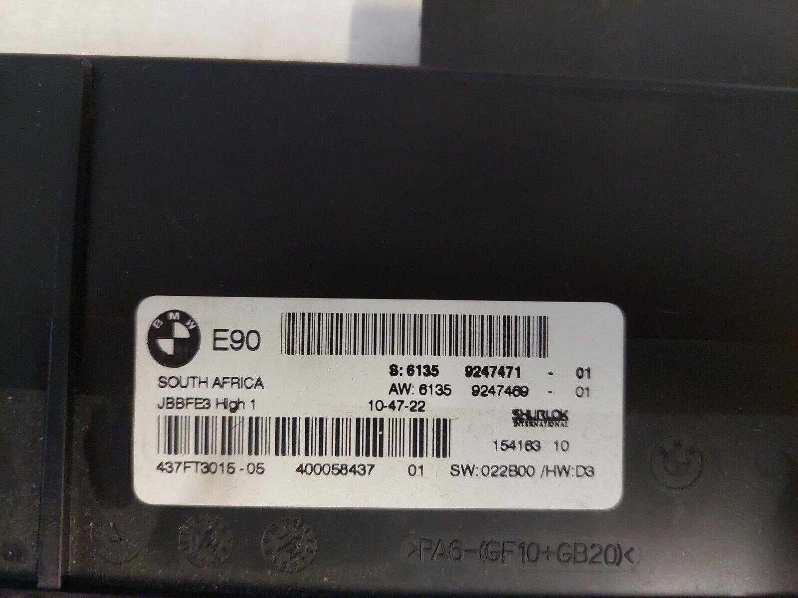 BMW E90 MODEL ECU JUNCTION BOX BODY CONTROL MODULE 6135 9247471-01 ...